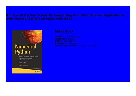numerical python scientific computing and data science applications with numpy scipy and