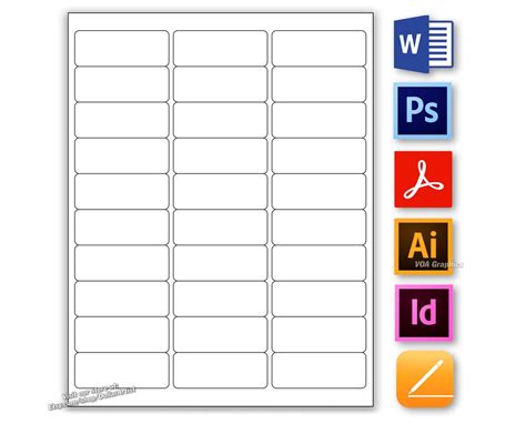 Templates For Avery Labels Per Page Address Labels Etsy Singapore