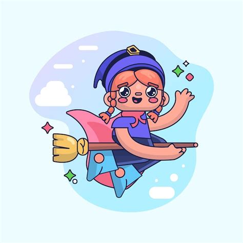Ilustración de mago de dibujos animados dibujados a mano Vector Gratis