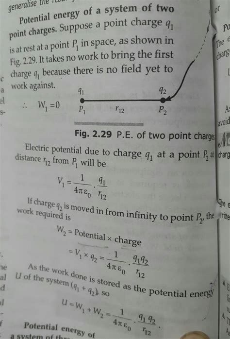 Derive An Expression For Electric Potential Energy Of A System Of