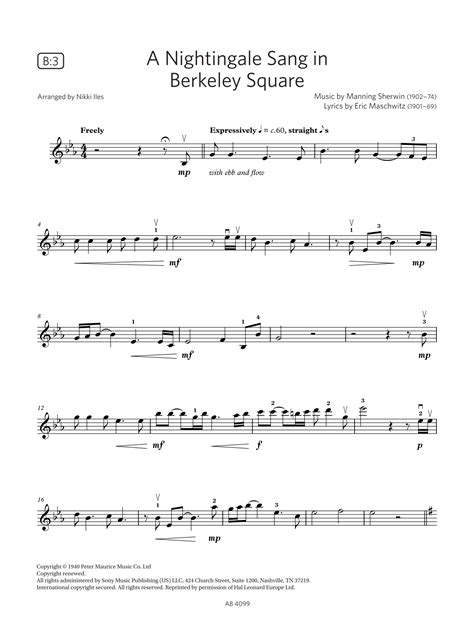 A Nightingale Sang In Berkeley Square Abrsm Violin Exams From