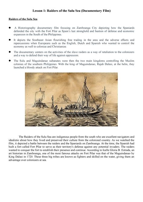 Lesson 1 Raiders Of The Sulu Sea Documentary Film It Depicts The