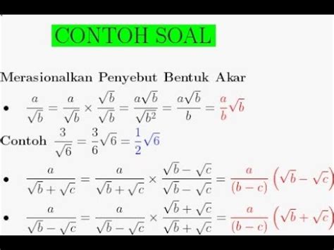 Merasionalkan Penyebut Bentuk Akar YouTube