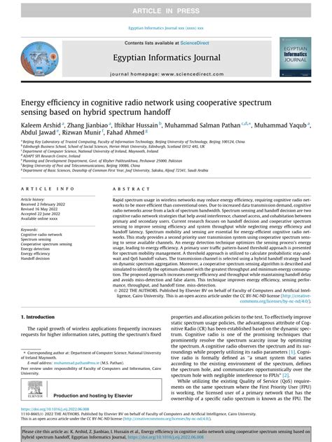 pdf energy efficiency in cognitive radio network using cooperative spectrum sensing based on