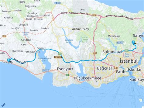 Selimpaşa Silivri Şişli arası mesafe Selimpaşa Silivri Şişli yol