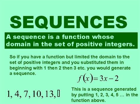 sequences a sequence is a function whose domain