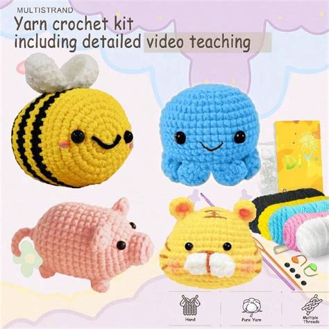 DIY Häkelset für Anfänger Amigurumi gefüllte Pflanzen Geschenk Tier