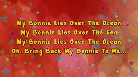 My Bonnie Lies Over The Ocean Karaoke Rhymes Youtube