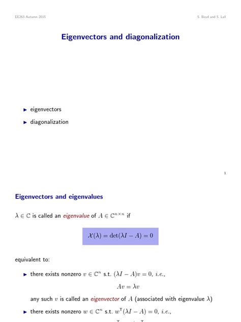 eigenvectors and diagonalization pdf eigenvalues and eigenvectors numerical analysis