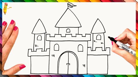 How To Draw A Castle Step By Step Castle Drawing Easy YouTube