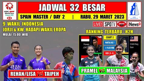 Jadwal Spain Master Hari Ini Day R Rehan Lisa Vs Taipeh