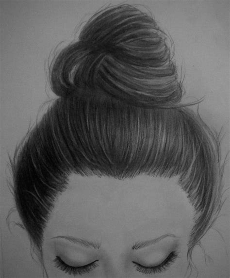 On Deviantart How To Draw Hair Messy Bun Pencil