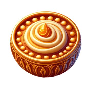 A Golden Diya With Lit Candle Clipart On Transparent Background A