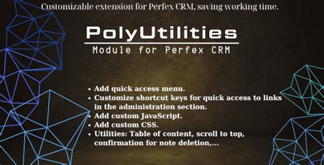 PolyUtilities For Perfex CRM Quick Access Menu Custom JS CSS And