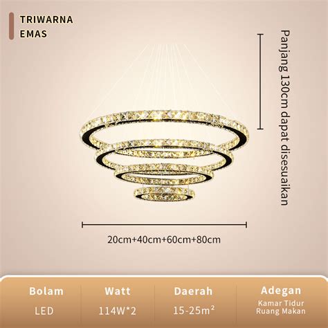 Jual Lampu Gantung Emas Kristal Cahaya Mewah Lampu Gantung Ruang Tamu