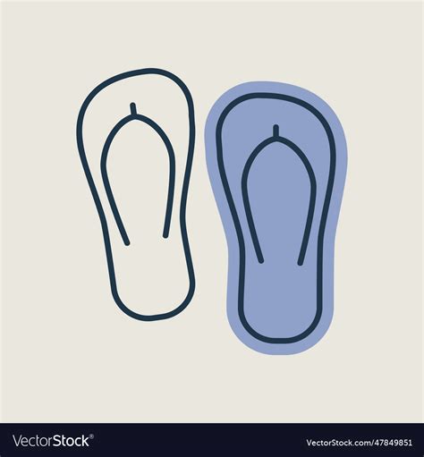 Flip Flops Isolated Icon Summer Sign Graph Vector Image