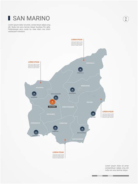 Ejemplo Infographic Del Vector Del Mapa De San Marino Ilustración del