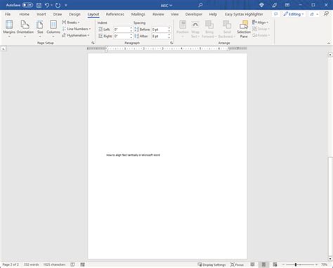 How To Vertically Align Text In Microsoft Word