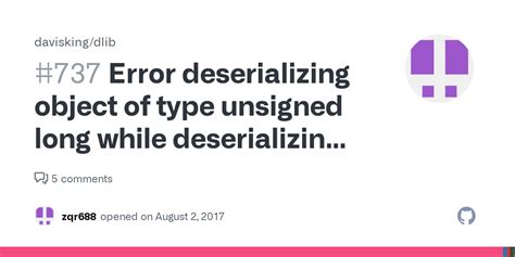error deserializing object of type unsigned long while deserializing object of type std vector