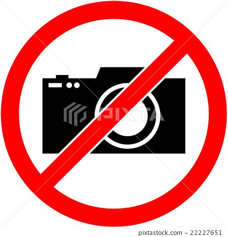 No Photography Camera Prohibited Symbol Vector Stock Illustration