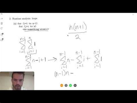 Big O For Loop Summation Example Youtube