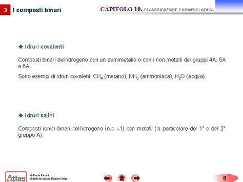 Capitolo Classificazione E Nomenclatura Dei Composti Chimici