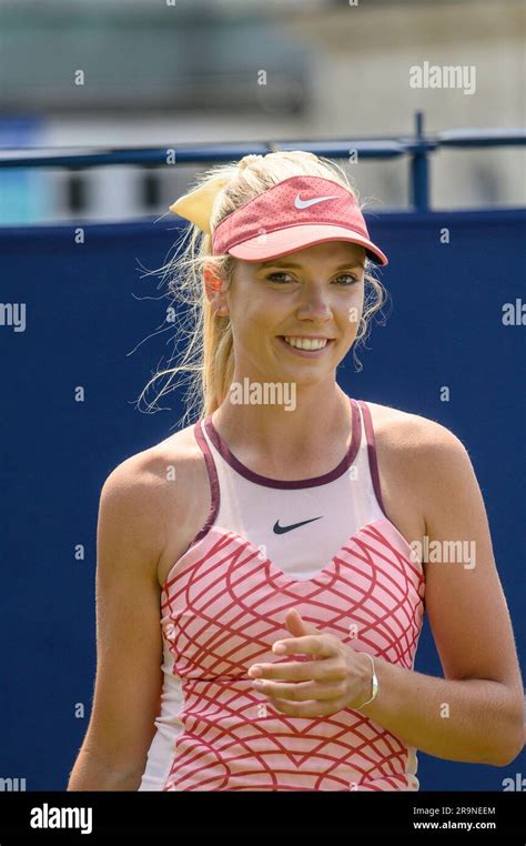 Katie Boulter Gbr On The Practice Courts Before Playing On The