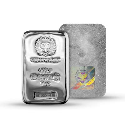 Germania Mint Guss Silberbarren 5 Oz Silber