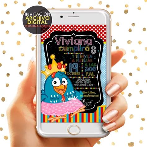 Invitación Digital Gallina Pintadita Meses sin intereses