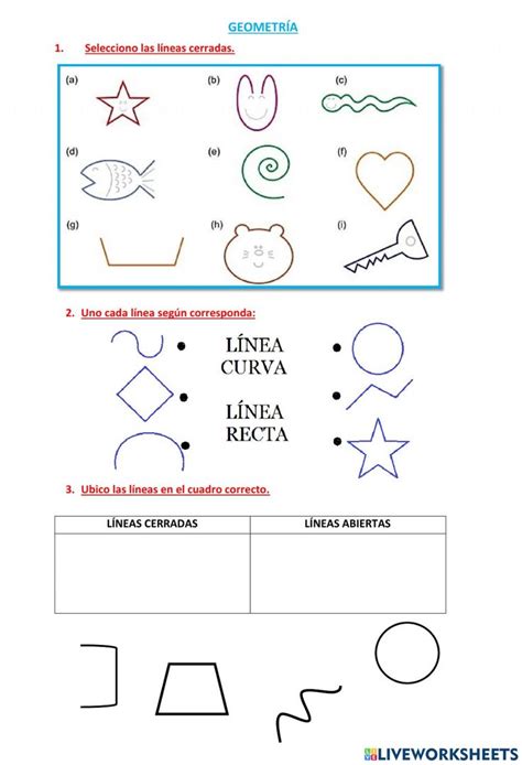 Tipos de líneas interactive activity for 2 Interactive activities