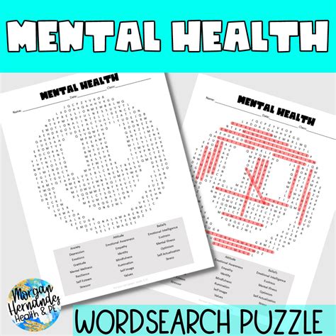 Mental Health Word Search Puzzle Made By Teachers