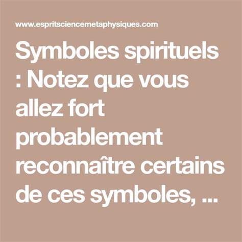 Symboles Spirituels Notez Que Vous Allez Fort Probablement
