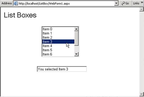 Using List Boxes Web Forms Working With ASP NET Server Controls