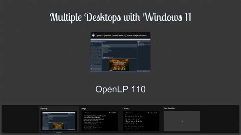How To Use Windows Multiple Desktops With Openlp Youtube
