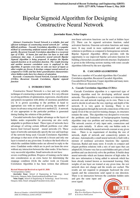 pdf bipolar sigmoid algorithm for designing constructive neural network