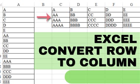 Excel Convert Row To Column Rotate Data From Rows To Columns Earn