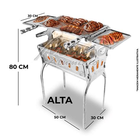 Churrasqueira Premium de Alumínio Fundido Desmontável Bandeja