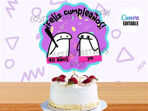 Flork Cake Topper Imprimible Divertido Deformito Meme Editable