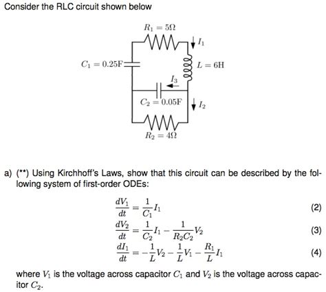 Solved Consider The Rlc Circuit Shown Below Using Chegg