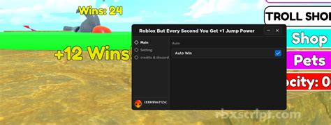 Roblox But Every Second You Get 1 Jump Power Auto Win Speed Slider