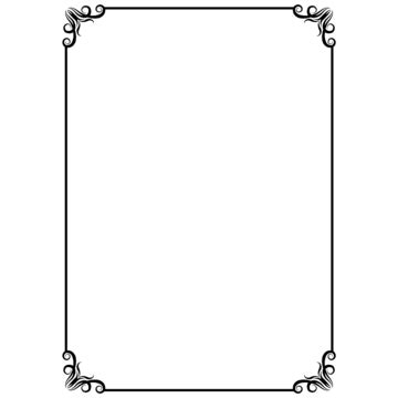 Black Bold Floral Border A Paper Size A Border Borders Paper Png