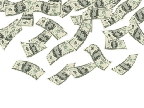 Dinero cayendo concepto de negocio dólares billetes en efectivo lluvia