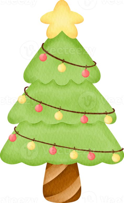 Watercolor Christmas Tree Png