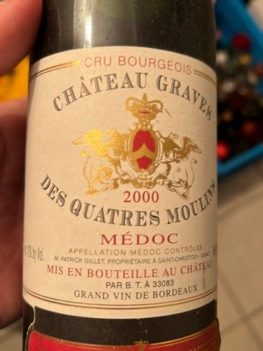 2000 Château Graves des Quatre Moulins Médoc Vivino US