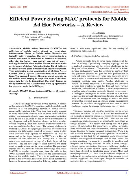 efficient power saving mac protocols for mobile ad hoc networks a review ijertconv3is19157 pdf
