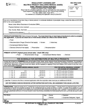 Fillable Online Dshs State Tx MULTIPLE GAS Dshs State Tx Fax Email