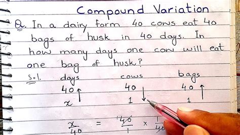 how to solve compound variation questions time and work problems by arrow method part 1