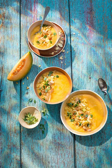 Recette Gaspacho Au Melon Et Aux Abricots Marie Claire