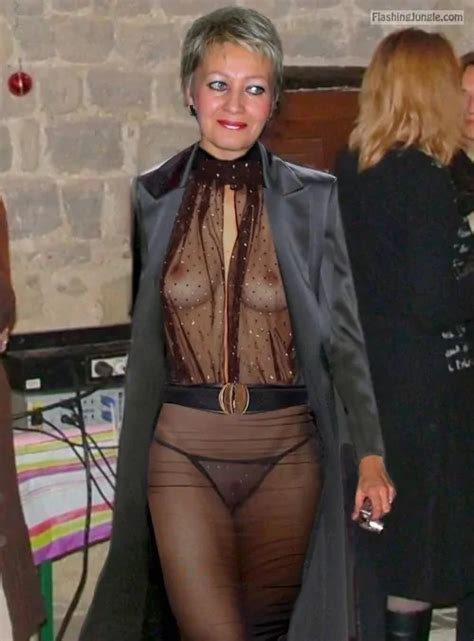 Mature Granny See Thru Cleavage