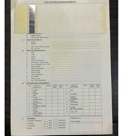 Kertas Sticker Gesek Cek Fisik Nomor Rangka Mesin Motor Mobil